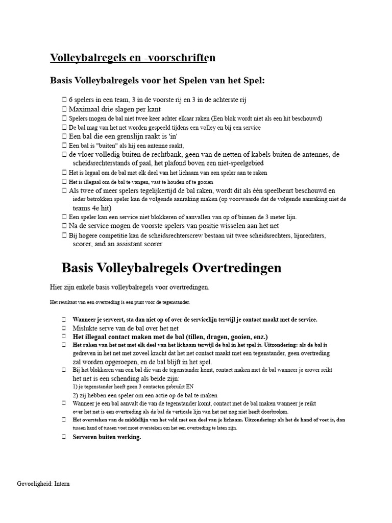 Volleybalregels | PDF