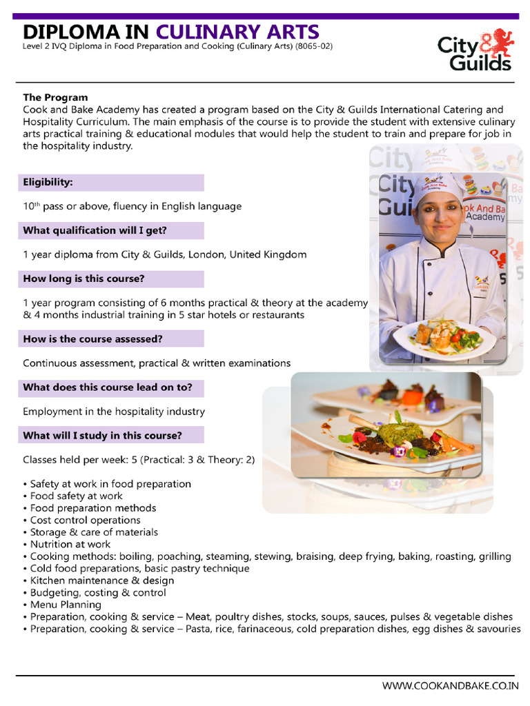 Diploma in Culinary Arts | PDF