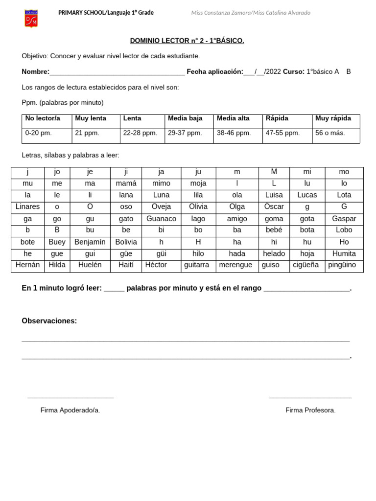 Dominio Lector 2 Imprimir | PDF