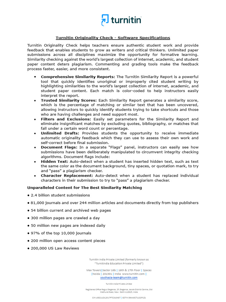 Turnitin Originality Check Overview | PDF | Turnitin | Plagiarism