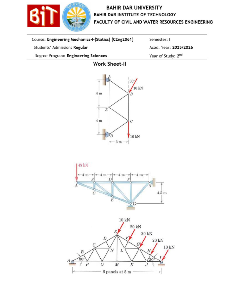 Truss and Centroid Analysis Exercises | PDF | Physical Quantities ...