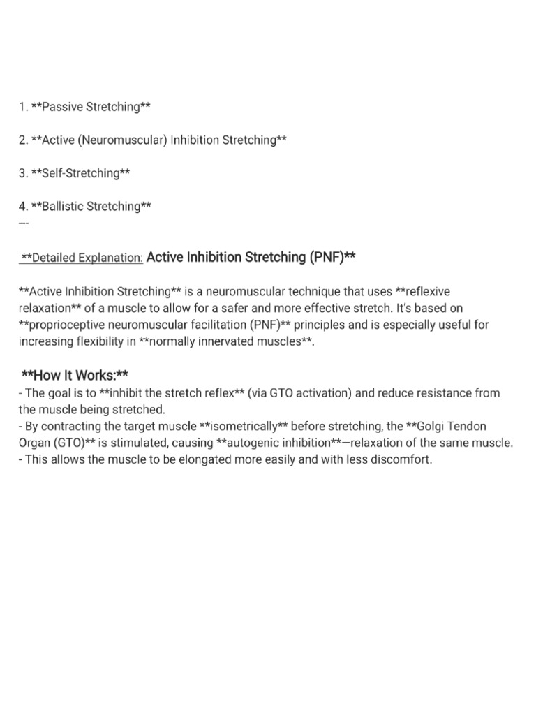 Types of Stretching and Explain One of Them ? | PDF