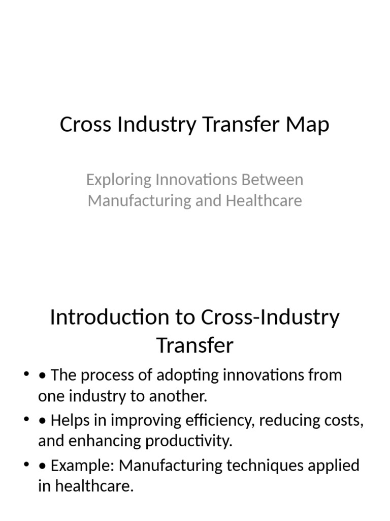 Innovations from Manufacturing to Healthcare | PDF