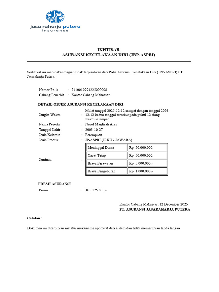 Sertifikat Nurul Magfirah | PDF