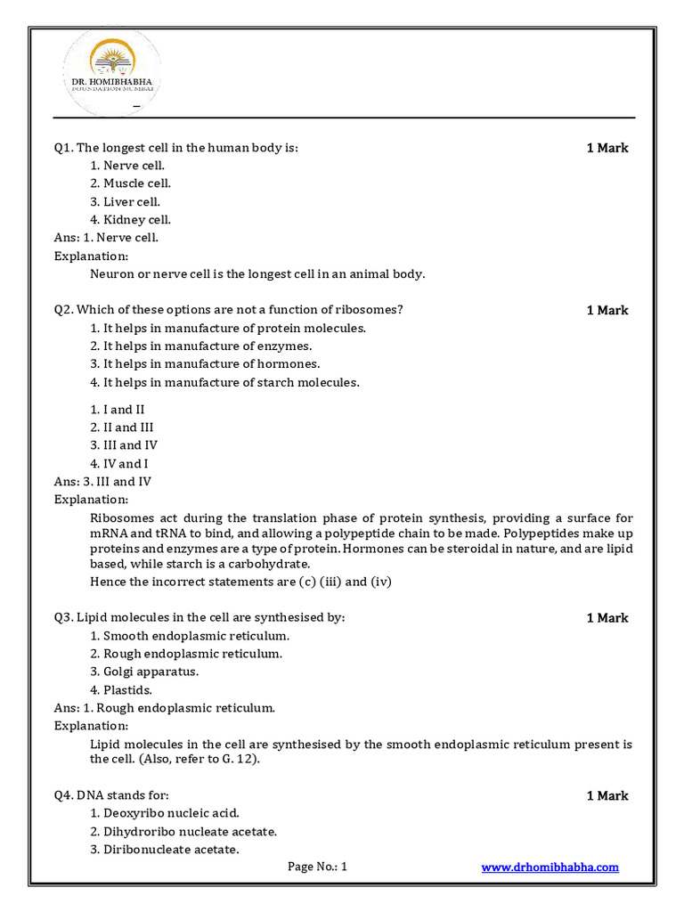 The Fundamental Unit of Life Worksheet A | PDF | Cell (Biology ...