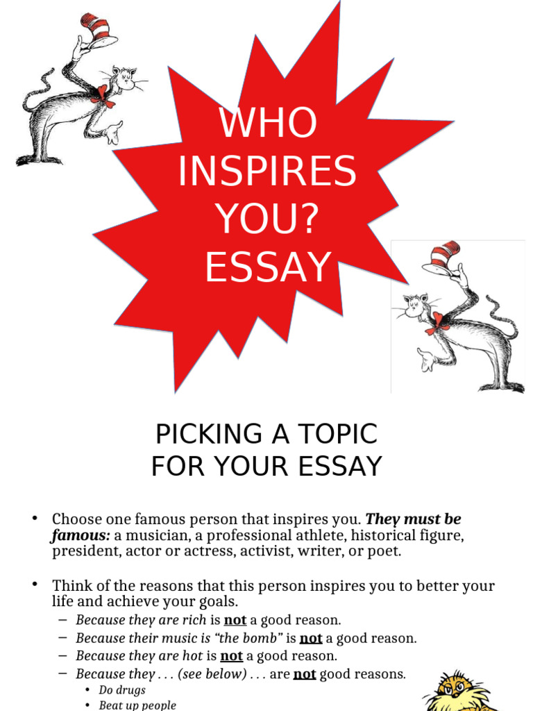 Essay Topic: Who Inspires You? | PDF