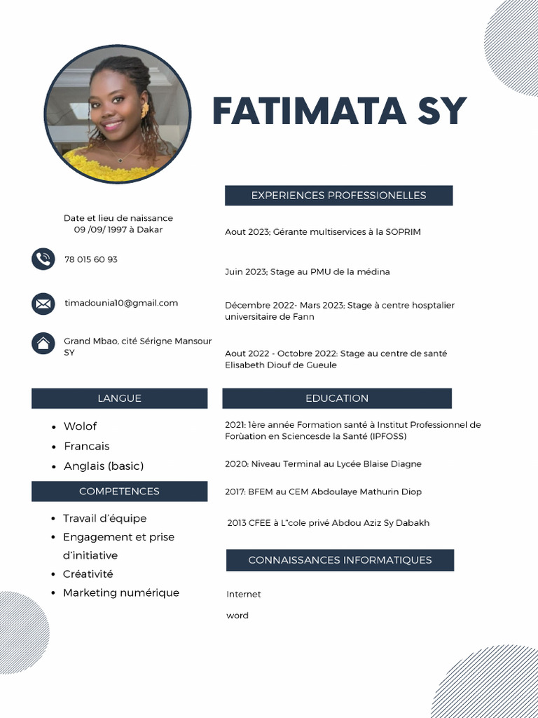 CV Fatimata SY | PDF