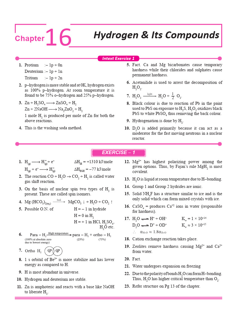 Hydrogen and Its Compounds Overview | PDF | Hydride | Ionic Bonding