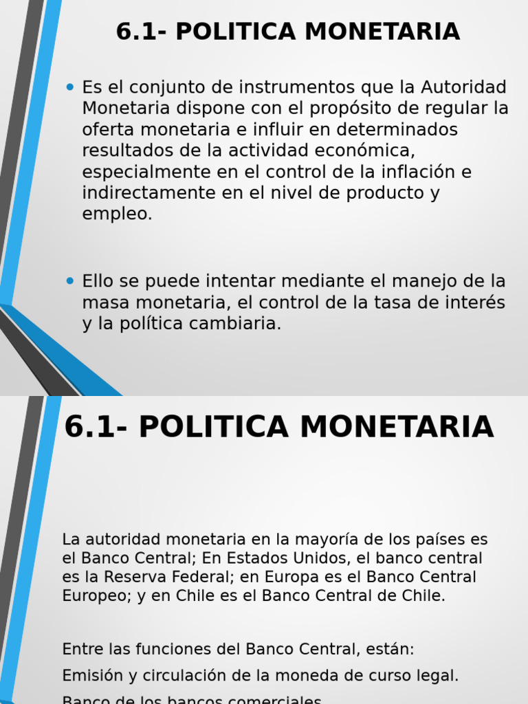 Política Monetaria y Control de Inflación | PDF | La política monetaria ...