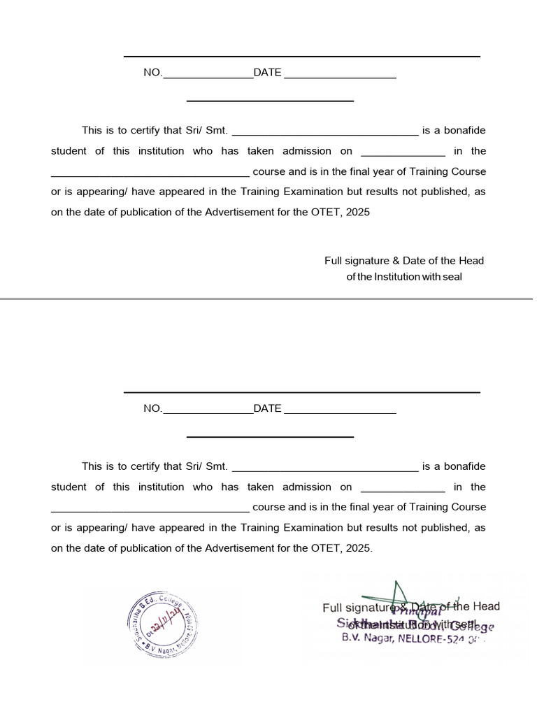 OTET 2025 Continuing Certificate Template | PDF