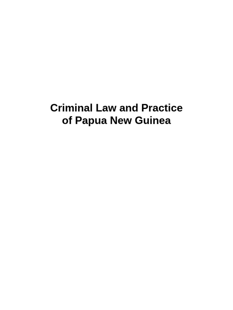 Criminal Law in Papua New Guinea | PDF | Common Law | Crimes