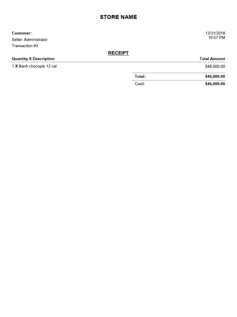 Store Name: Receipt | PDF