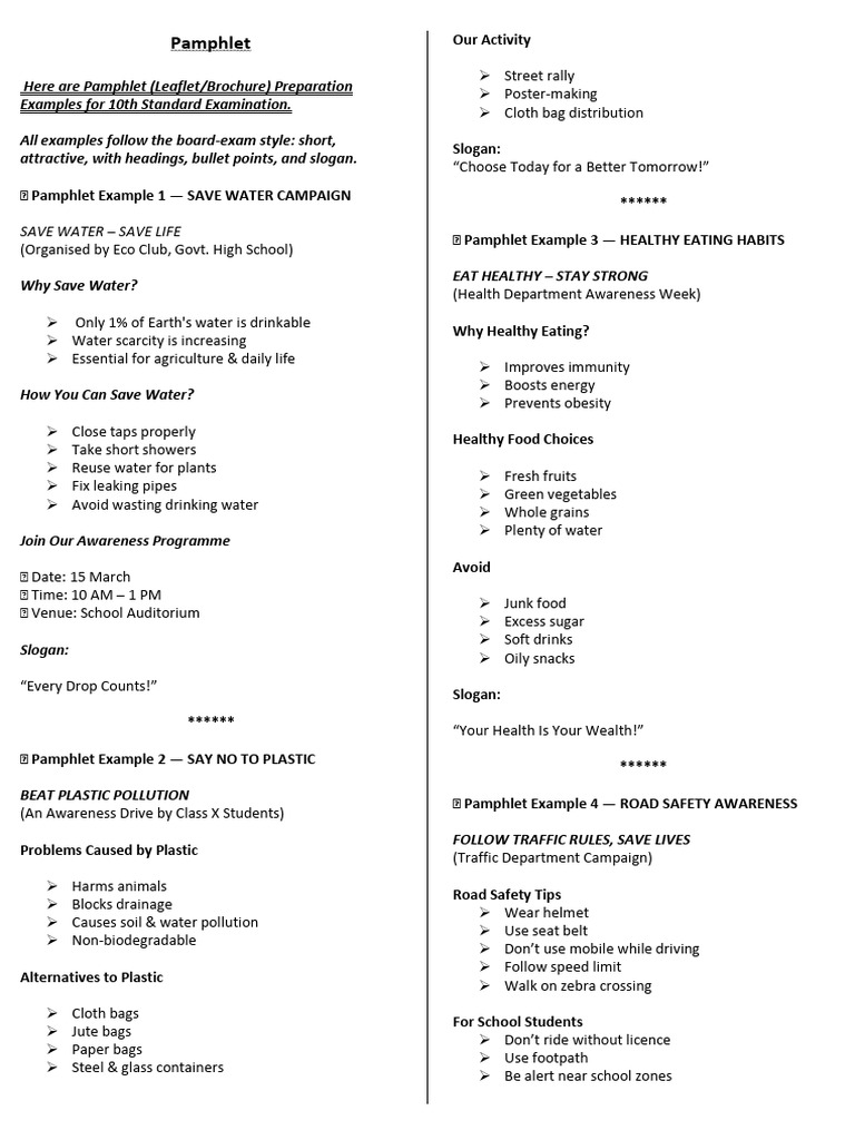 Pamphlet, Formal - Letter - Etc ... | PDF | Waste | Hygiene