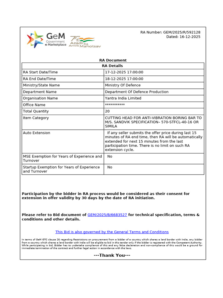 GeM RA 8723274 | PDF