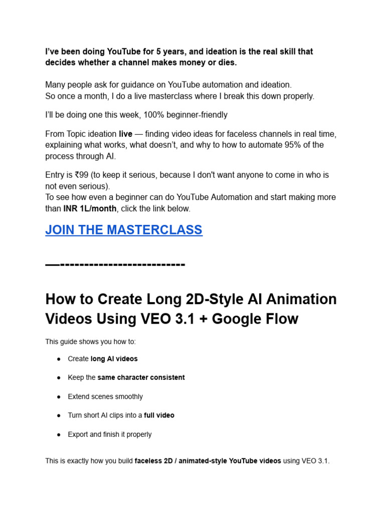 Create Long AI Animation Videos | PDF | Computing