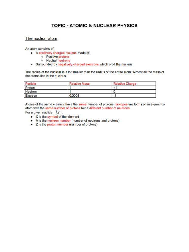 Radioactivity - Atomic Nuclear Physics | PDF | Nuclear Physics ...