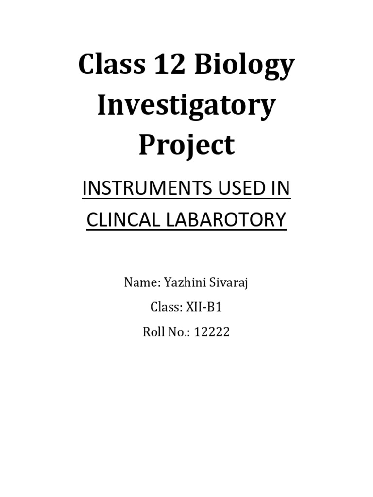 Class 12 Biology Project Yazhini Sivaraj | PDF | Clinical Medicine