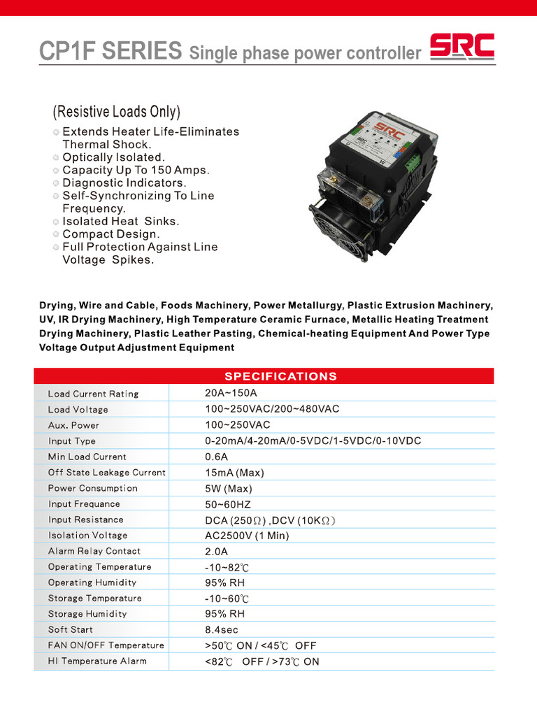 CP1F Series Single Phase Power Controller | PDF