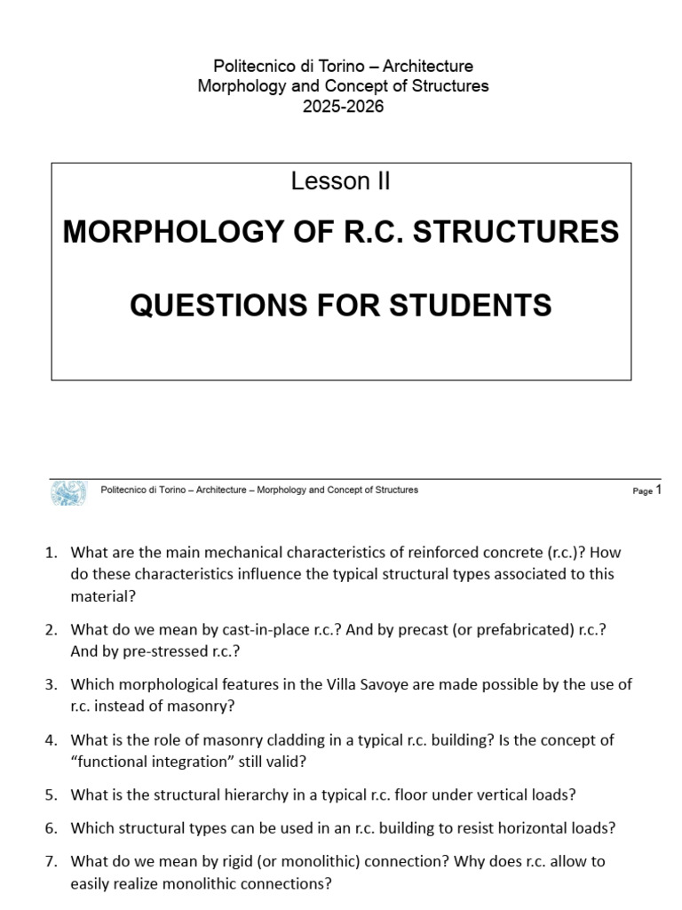 Morphology of Reinforced Concrete Structures | PDF | Masonry | Beam ...