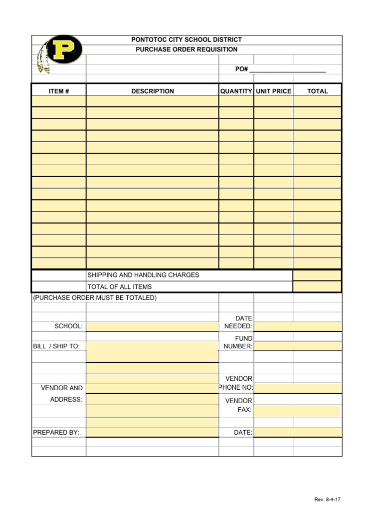Blank Purchase Order | PDF