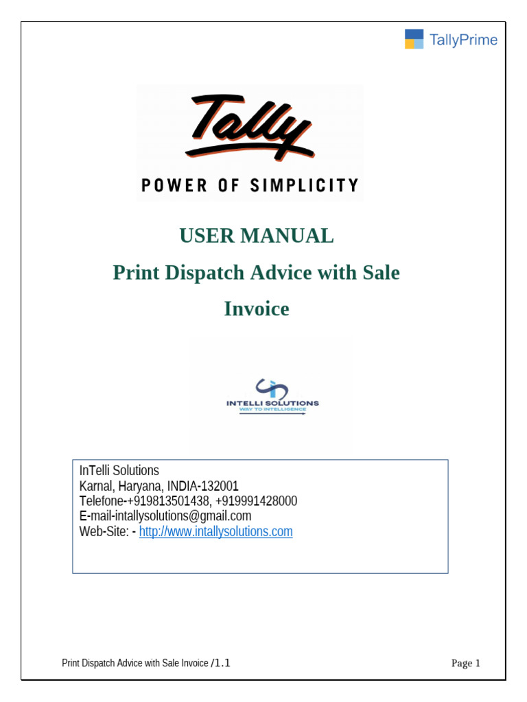 User Manual Print Dispatch Advice With Sale Invoice | PDF | Computing ...