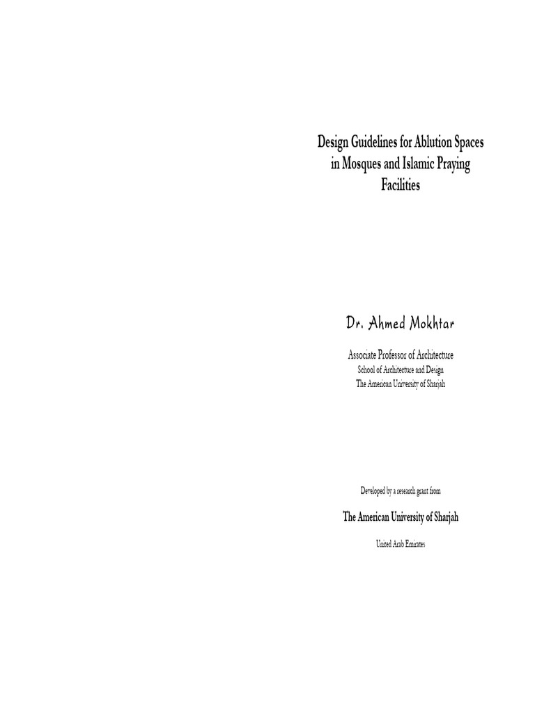 Ablution Space Design Guidelines for Mosques | PDF | Mosque | Prayer