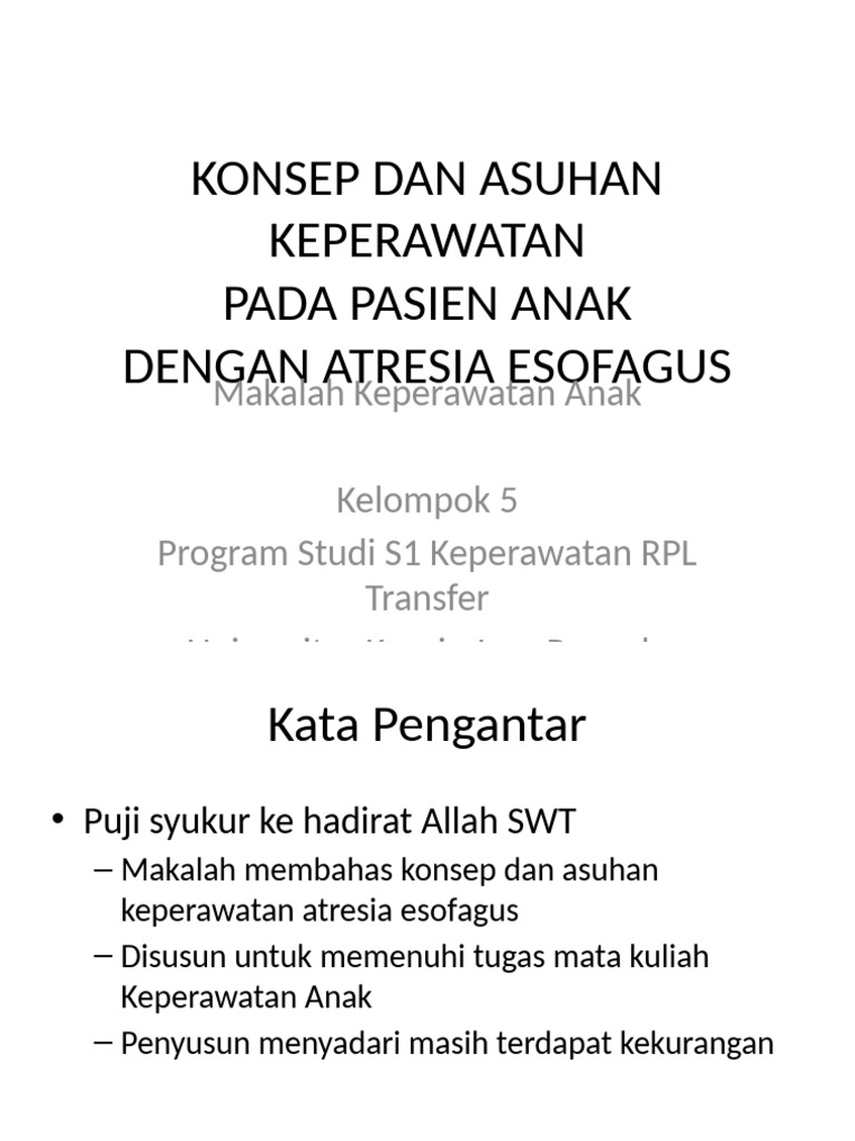 Atresia Esofagus Lengkap | PDF