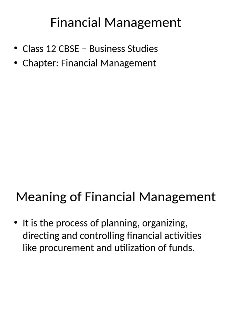 CBSE Class 12 Financial Management Guide | PDF | Capital Structure ...