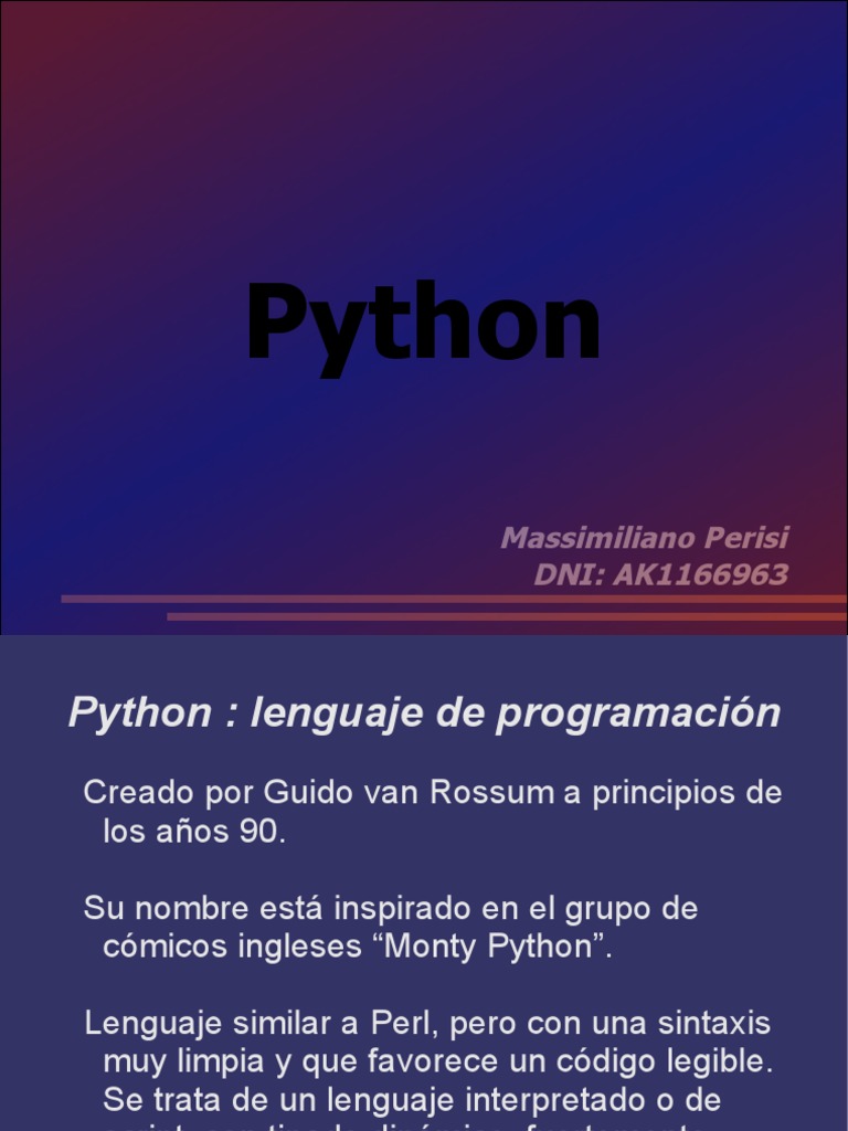Phyton Python Lenguaje De Programación Lenguaje De Programación 