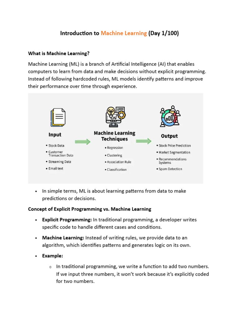 Introduction to Machine Learning Basics | PDF | Machine Learning ...