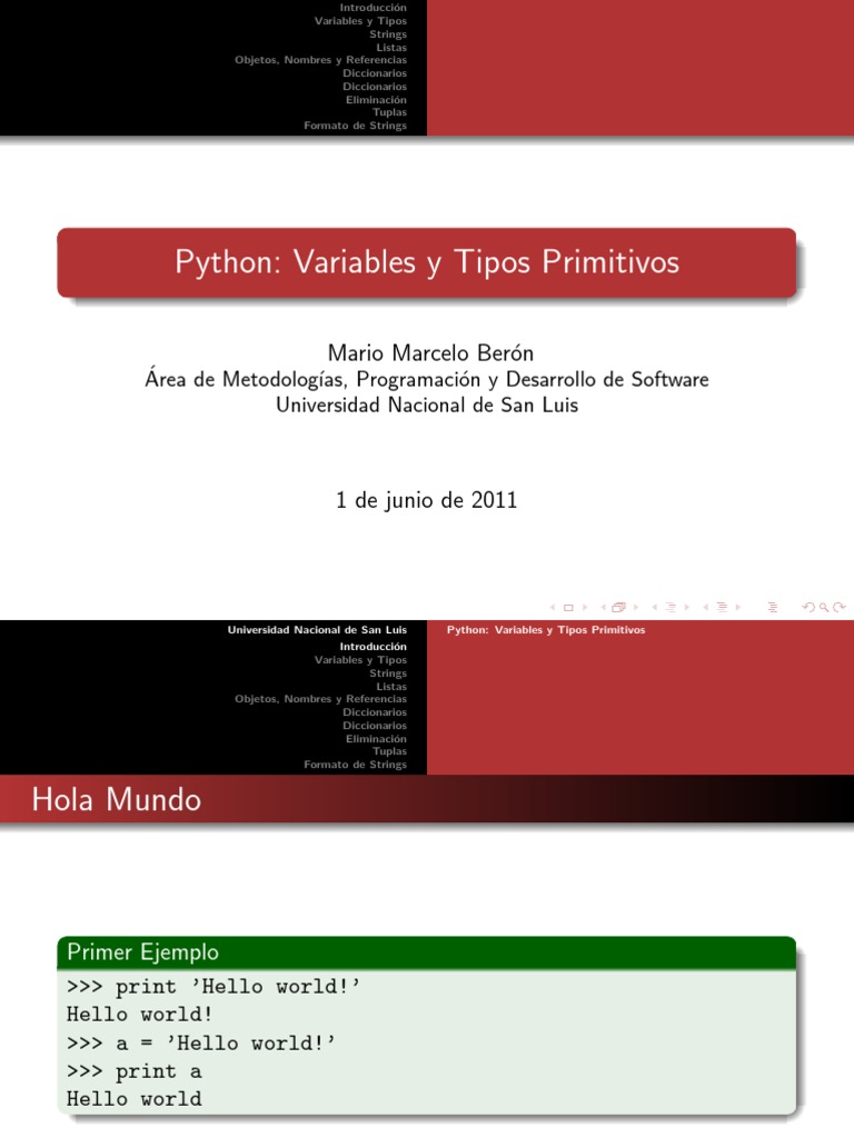 t1 (Python) Variablesytiposprimitivos | PDF | Comillas | Python ...