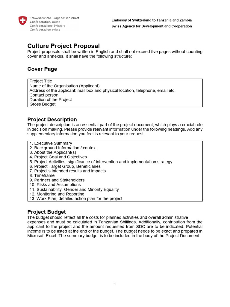 Culture Project Proposal Template 2019 | PDF | Budget