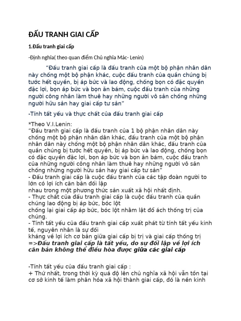 Đấu Tranh Giai Cấp | PDF