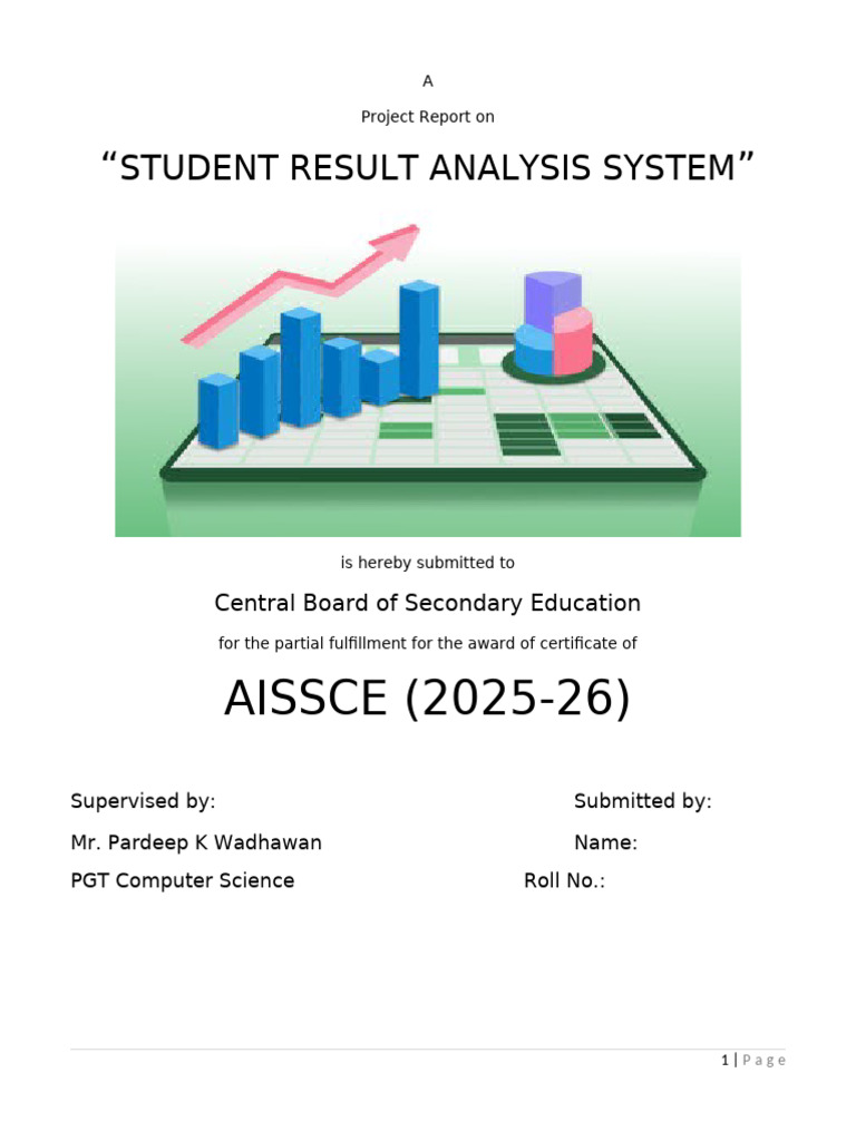 Project Student Result Analysis System Python Xii Ip 2 | PDF | Chart ...