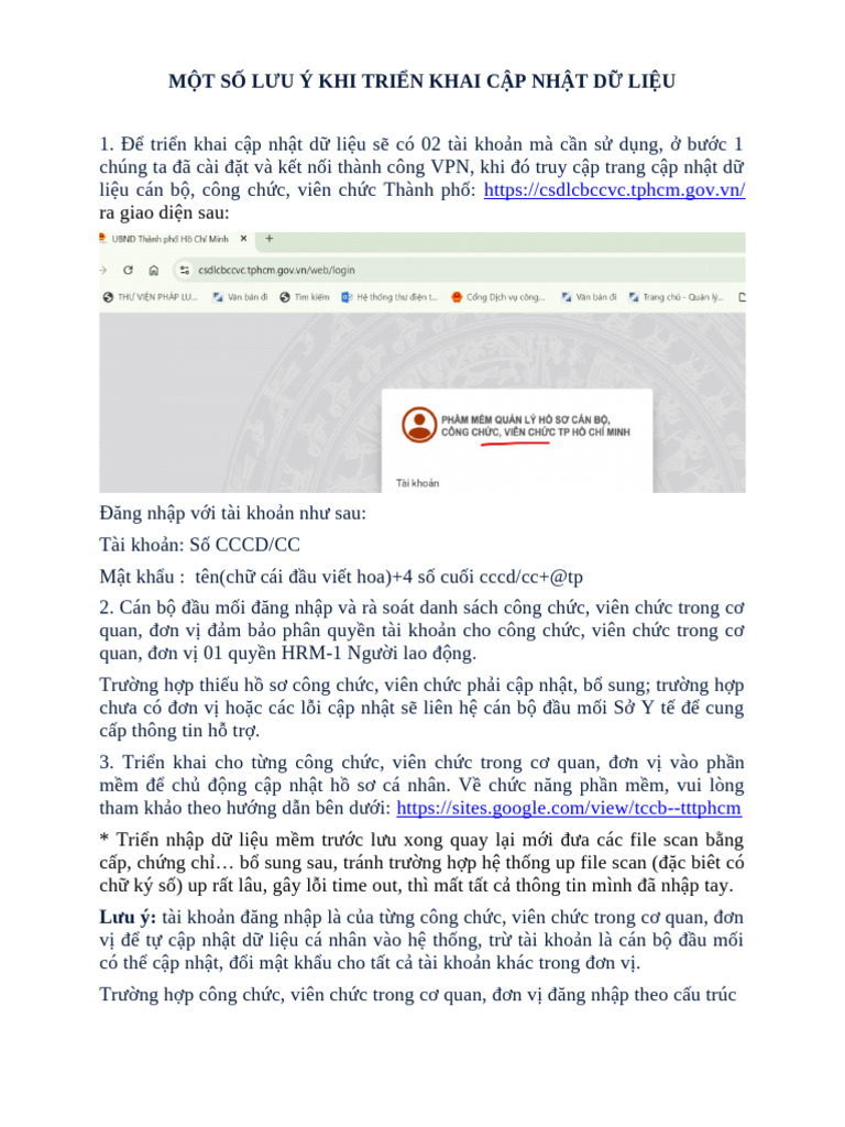 Buoc 2 Dang Nhap Va Cap Nhat Du Lieu | PDF
