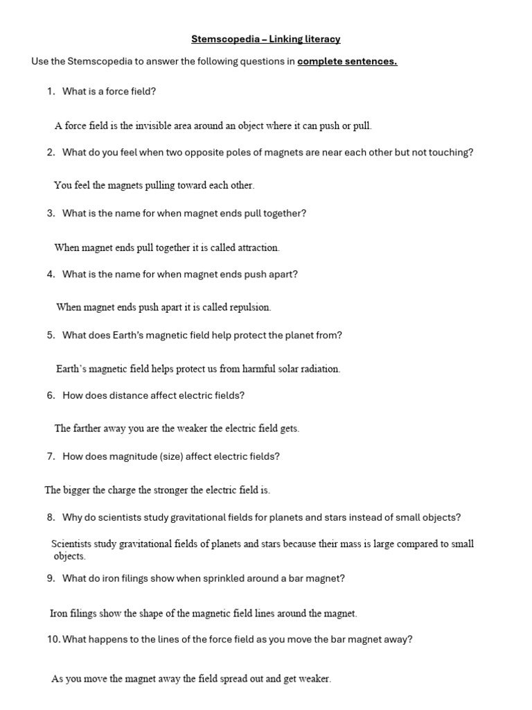 Stemscopedia - Linking Literacy Scope 7 | PDF