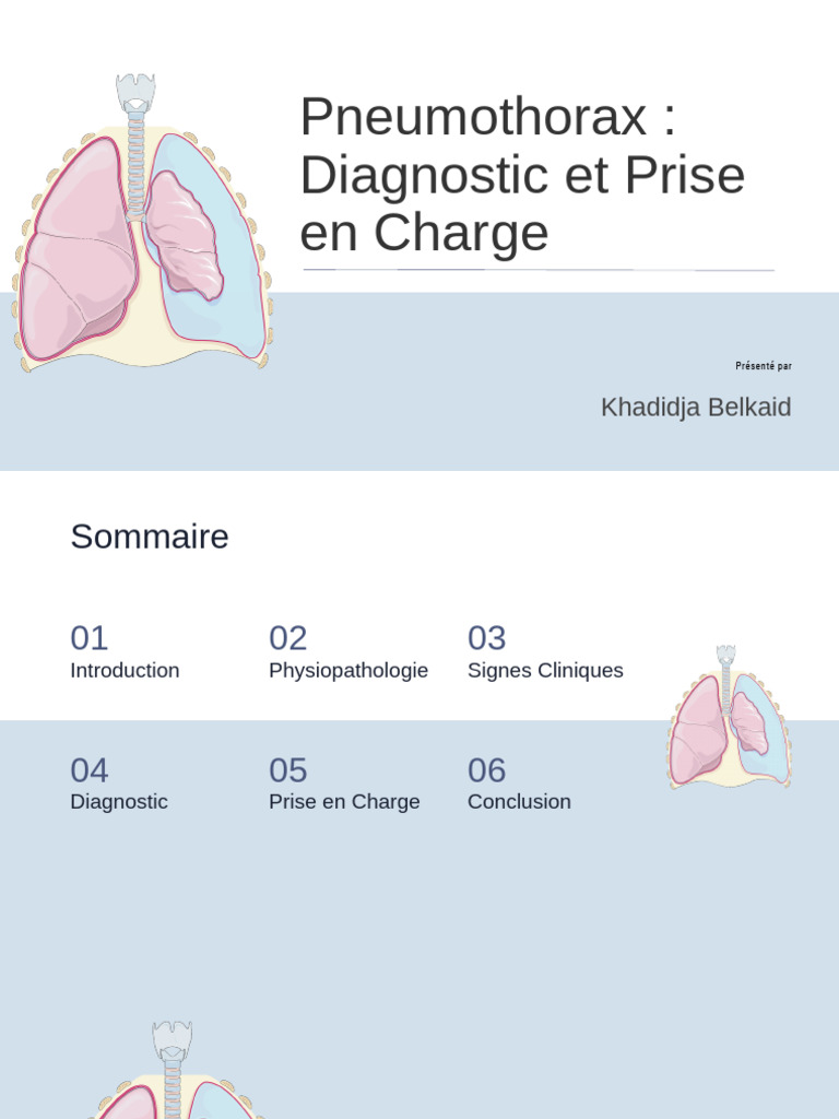 Pneumothorax : Diagnostic et Traitement | PDF | Poumon | Urgences médicales