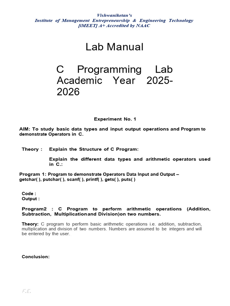Lab Manual CP 2025-26 | PDF | String (Computer Science) | Parameter ...