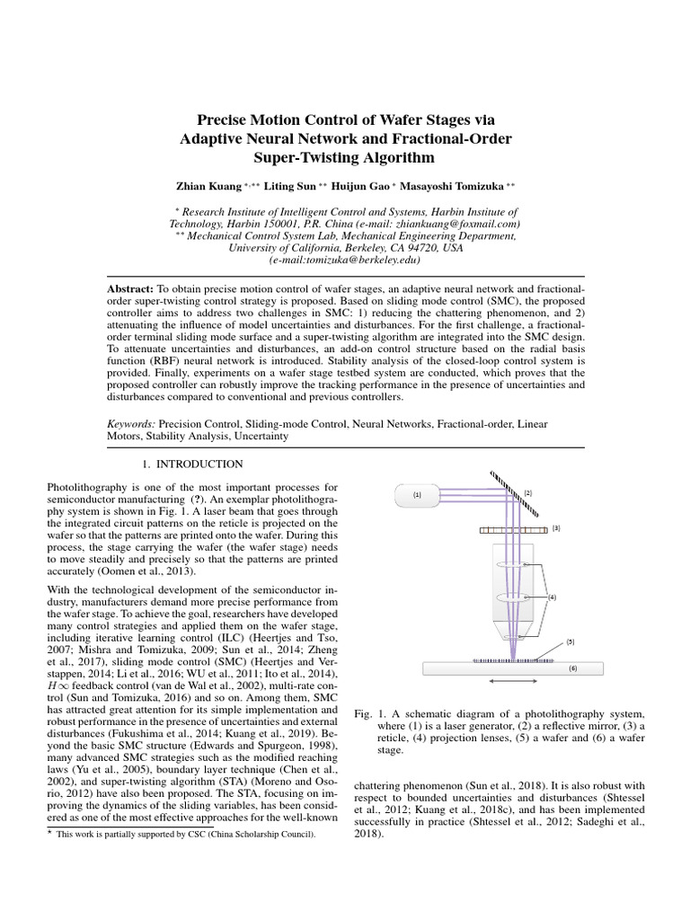 Adaptive Control for Wafer Stage Precision | PDF | Force | Friction