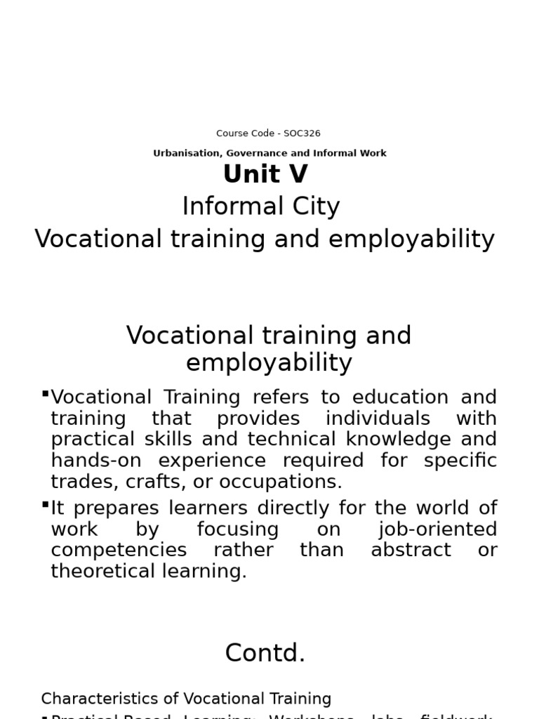 Vocational Training | PDF | Vocational Education | Apprenticeship