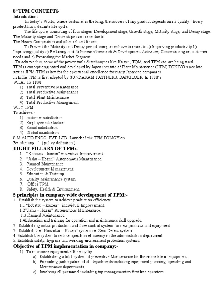 TPM Basic | PDF | Leak | Quality (Business)