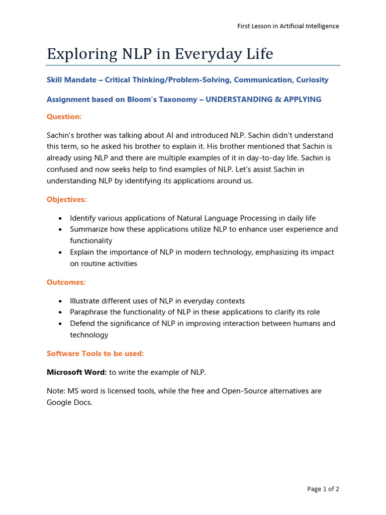 Understanding NLP in Daily Life | PDF | Artificial Intelligence ...