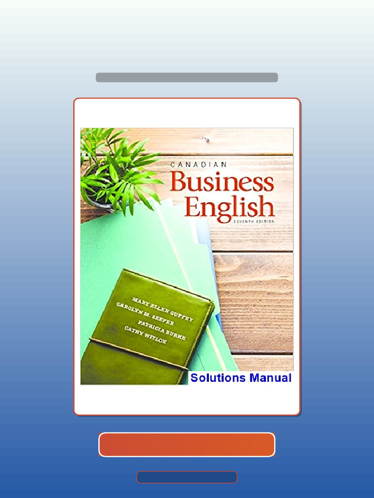 Test Bank for Canadian Business English Canadian 7th Edition Guffey ...