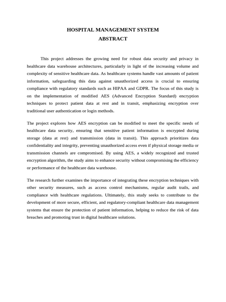 Hospital Management System Report | PDF | Html | Html Element