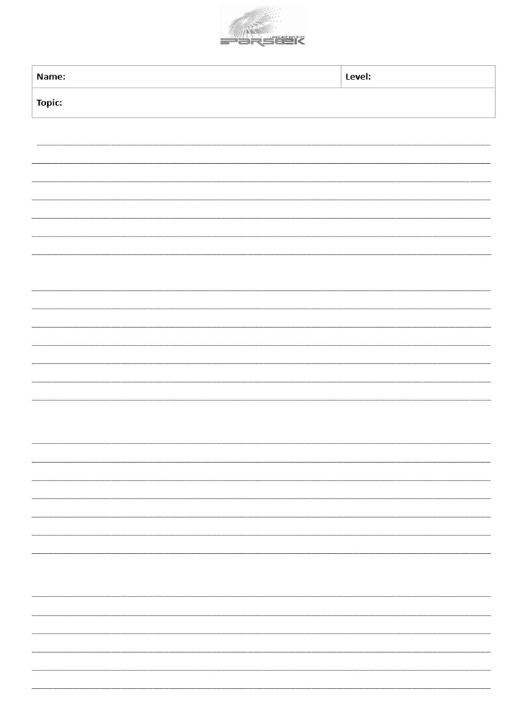 Writing Sheet General | PDF