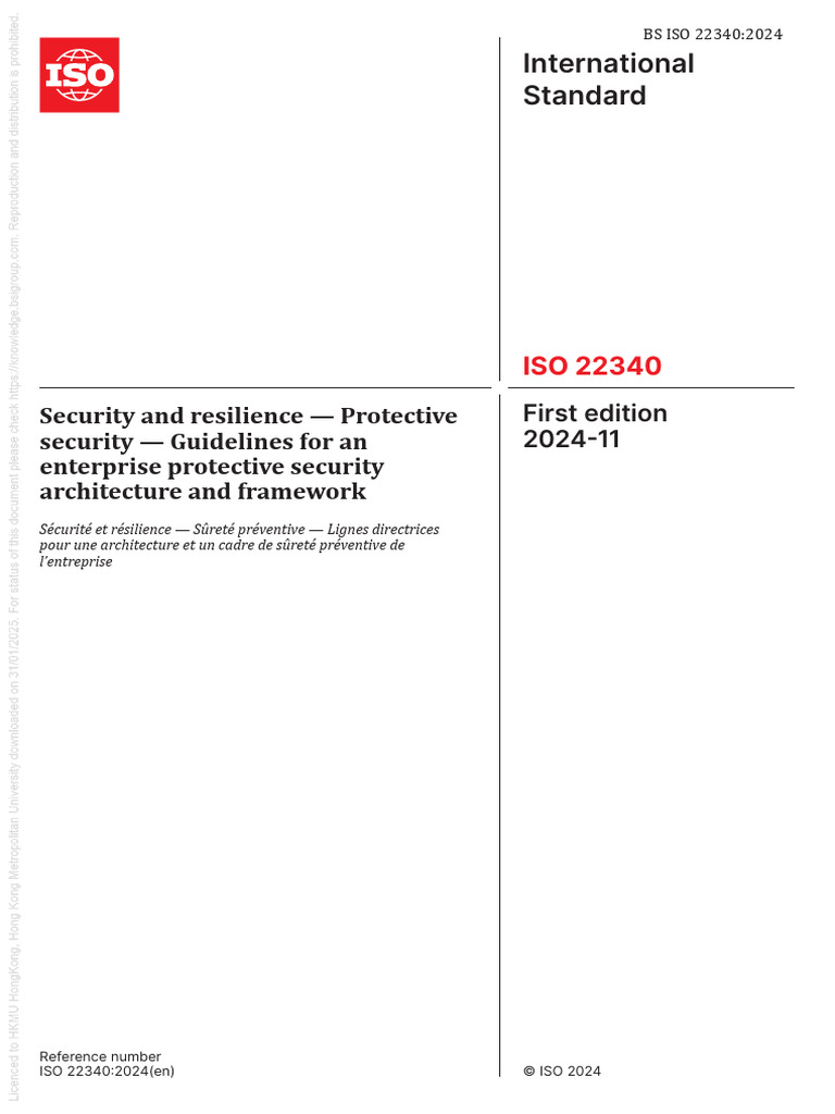 ISO 22340:2024 Protective Security Guidelines | PDF | Computer Security ...
