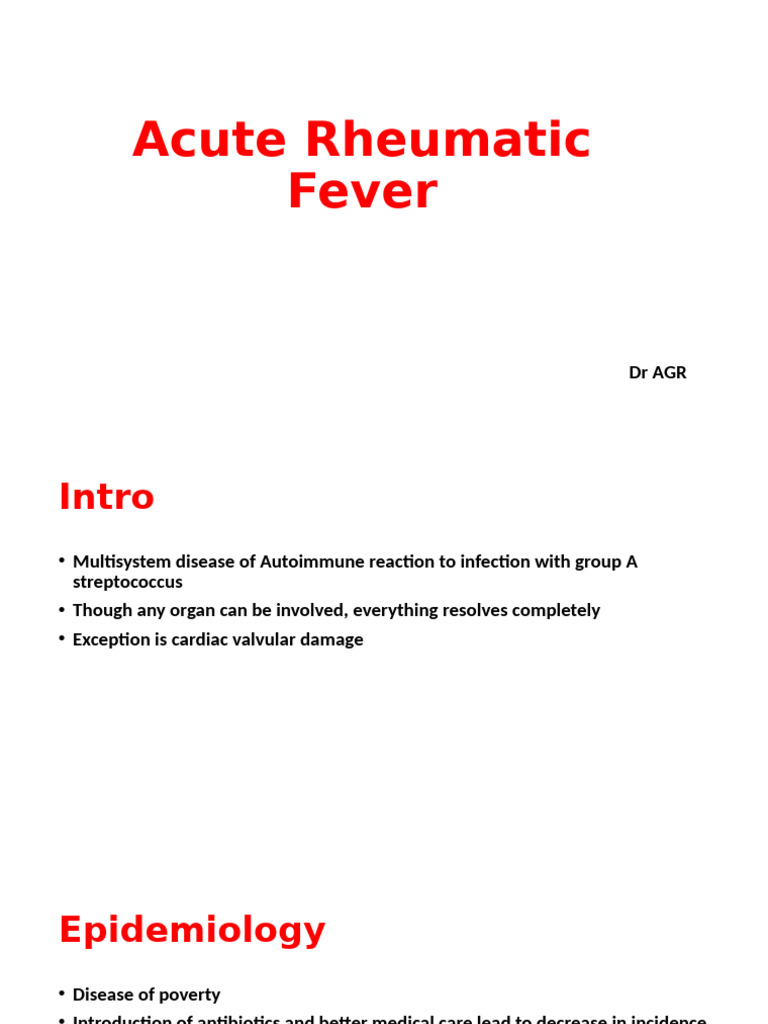 Rheumatic Fever | PDF | Medicine | Clinical Medicine