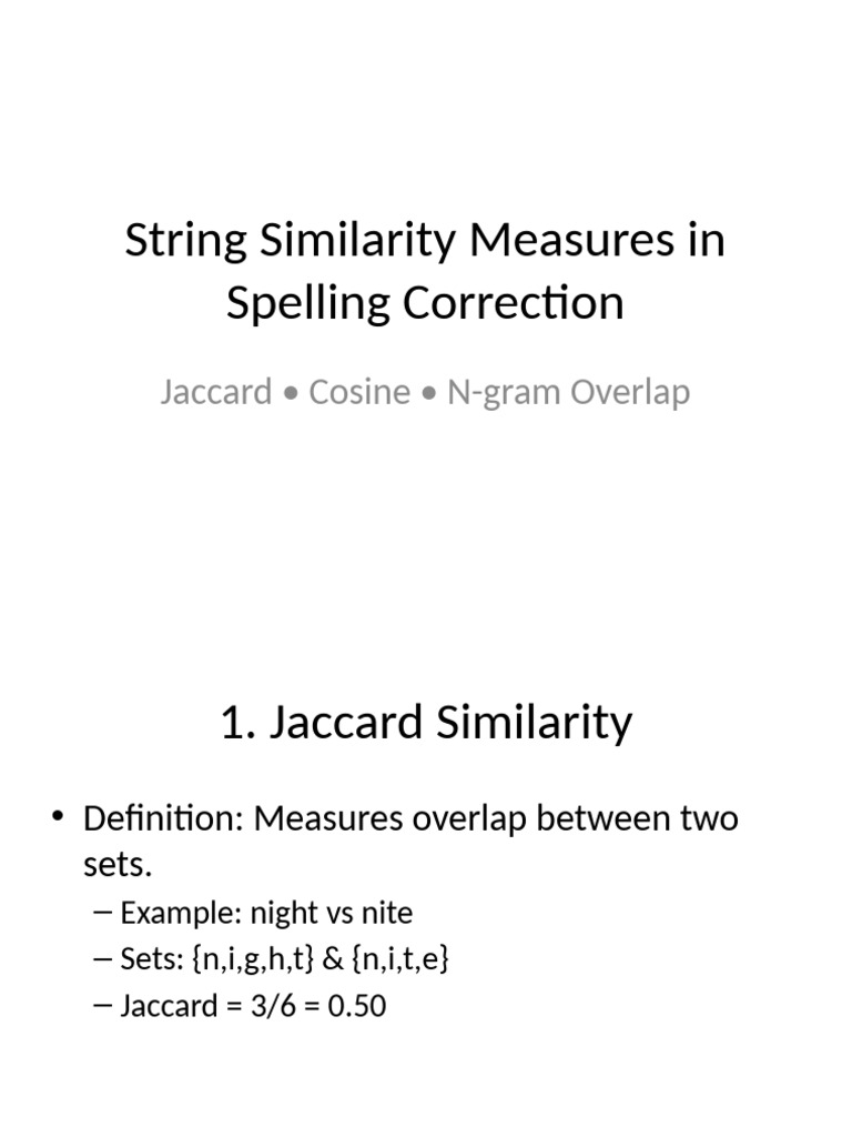 String Similarity in Spelling Correction | PDF