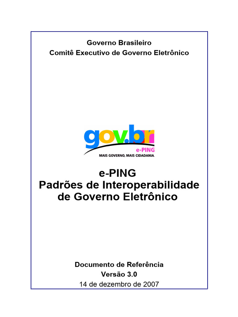 Padrões de interoperabilidade e-PING v3.0 | PDF | Interoperabilidade ...