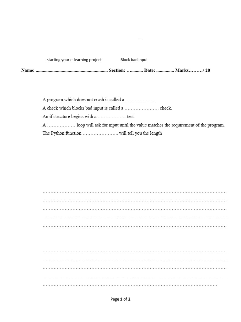 Grade 7 IT Worksheet 6 2.4 - 3.3 | PDF | Computer Programming | Computing